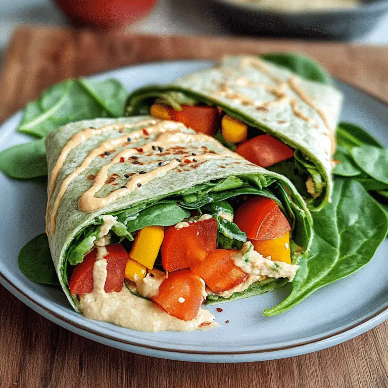Veggie Spinach Wraps with Hummus - Recipe Viral
